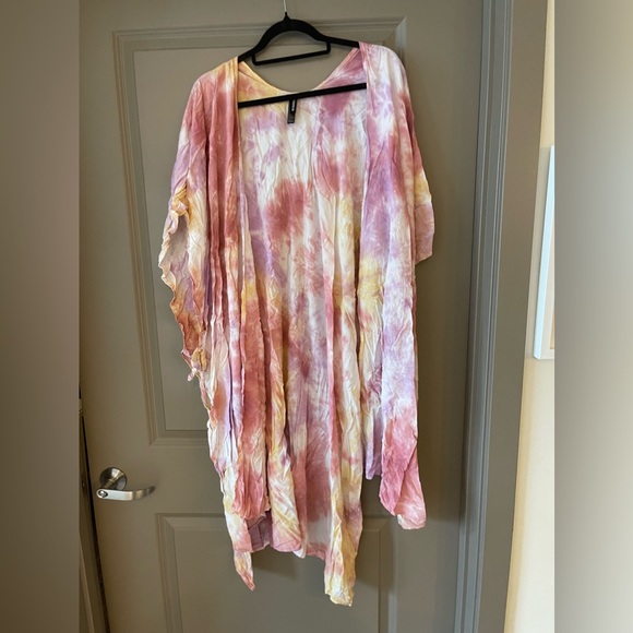 torrid | Swim | Plus Size Swim Cover Up Tie Dye Pink And Purple One ...